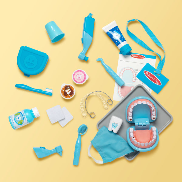 Melissa & Doug Super Smile Dentist Kit With Pretend Play Set of Teeth ...