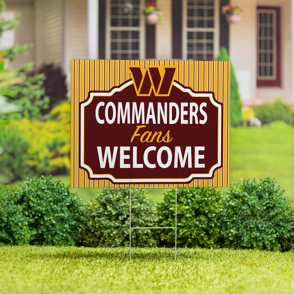 Washington Commanders Coroplast Yard Sign, "Fans Welcome" – A. Dodson's
