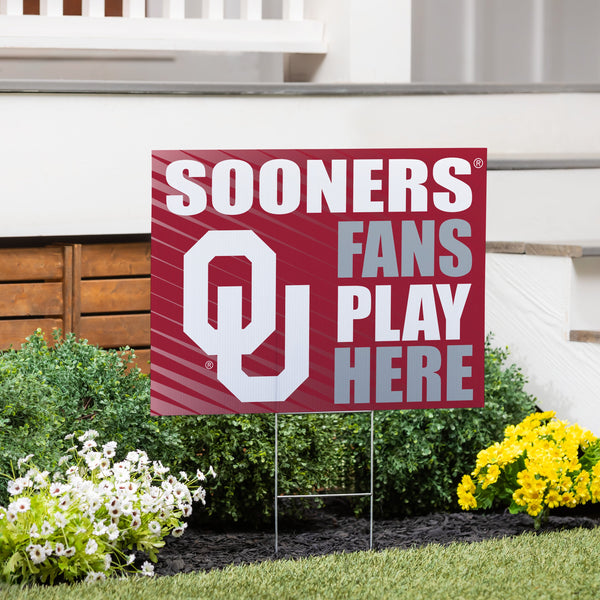 University of Oklahoma Coroplast Yard Sign "Fans Play Here" – A. Dodson's