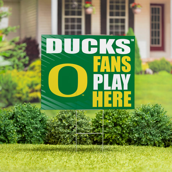 University of Oregon Coroplast Yard Sign "Fans Play Here" – A. Dodson's