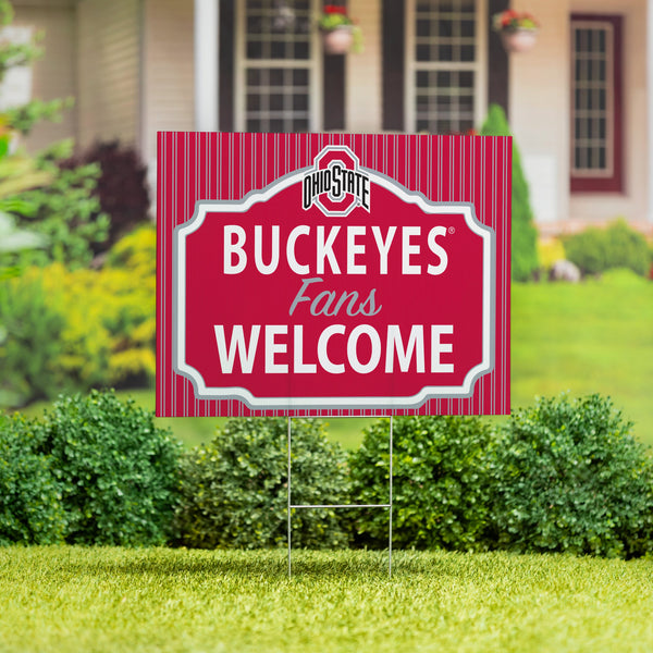 Ohio State University Coroplast Yard Sign, "Fans Welcome" – A. Dodson's