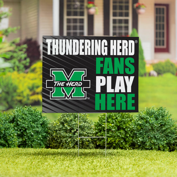 Marshall University Coroplast Yard Sign "Fans Play Here" – A. Dodson's