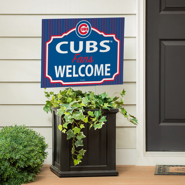 Chicago Cubs Coroplast Yard Sign, "Fans Welcome" – A. Dodson's
