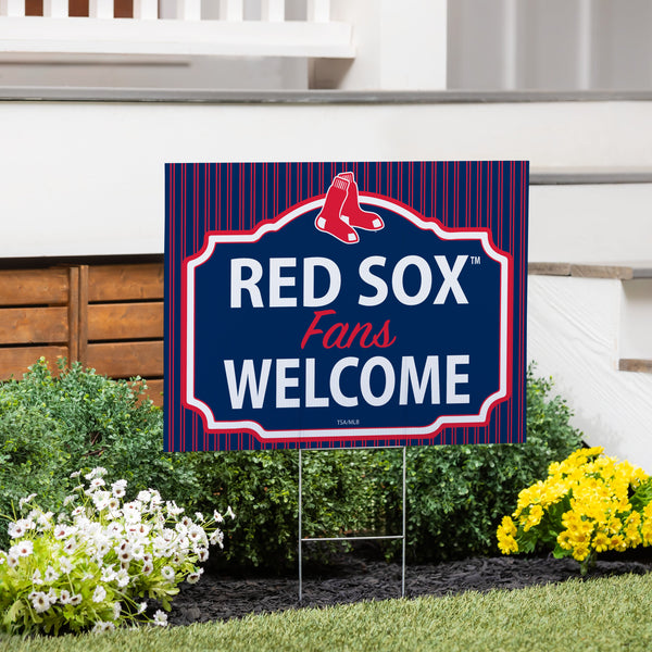 Boston Red Sox Coroplast Yard Sign, "Fans Welcome" – A. Dodson's