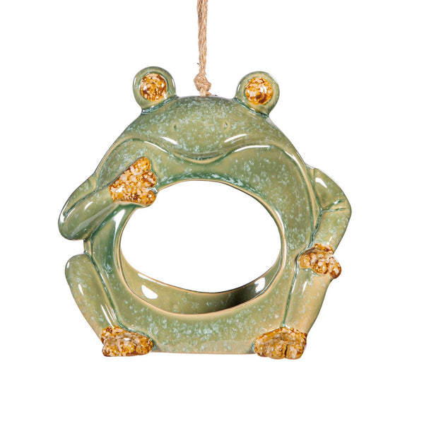 Ceramic Frog Pollinator Garden Bird Feeder – A. Dodson's