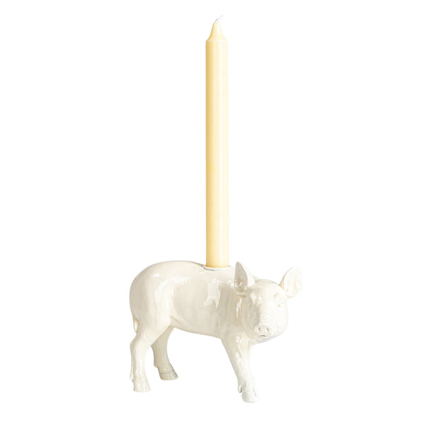 Antique White Pig Taper Holder | FREE SHIPPING | A. DODSON'S – A. Dodson's
