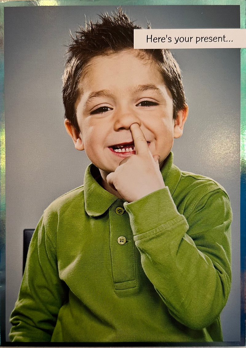 BOY PICKING NOSE CARD