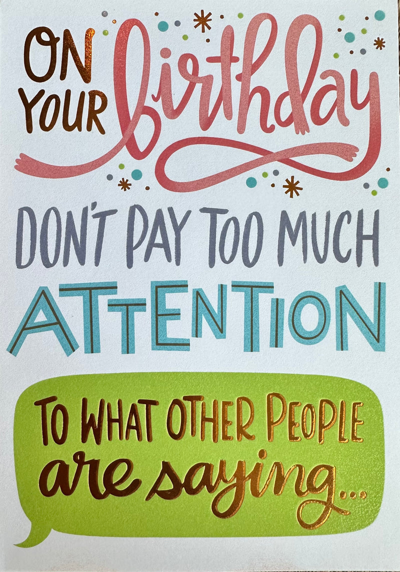 TOO MUCH ATTENTION CARD