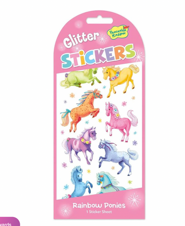 Glitter Sticker Pack - Rainbow Ponies | FREE SHIPPING | A. DODSON'S – A ...