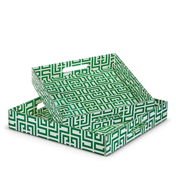 Green Greek Key Trays – A. Dodson's